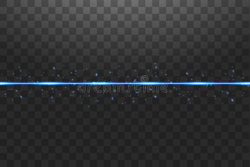 Blue Neon Lines with Light Effects Isolated on Black Transparent ...