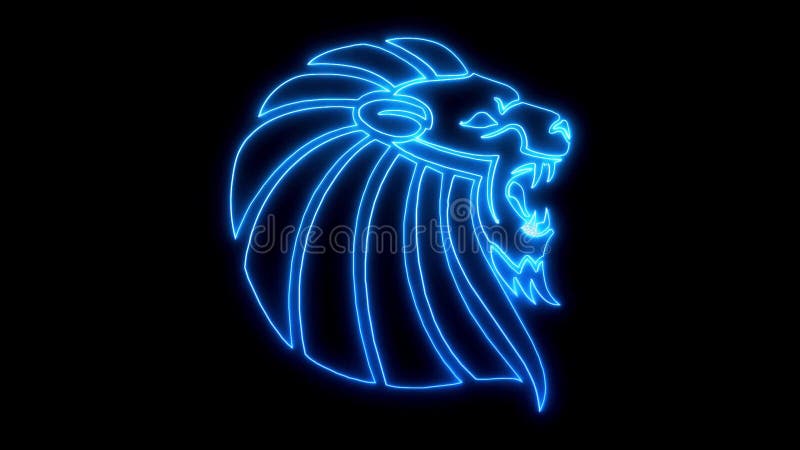 Blue Lion King Animated Logo with Reveal Effect Stock Video - Video of ...