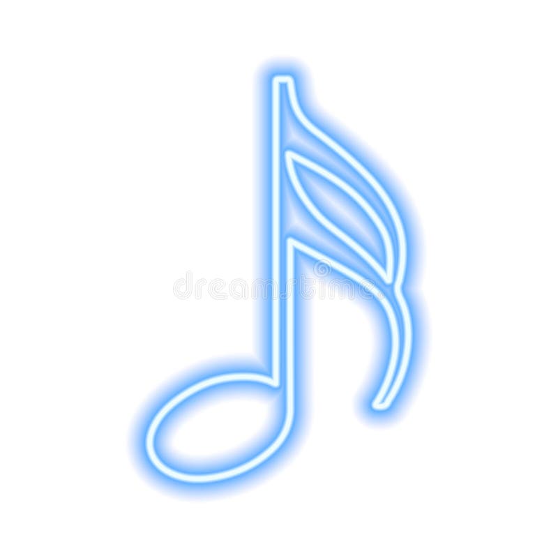 Blue Neon Note Isolated on White Background. Stock Vector ...