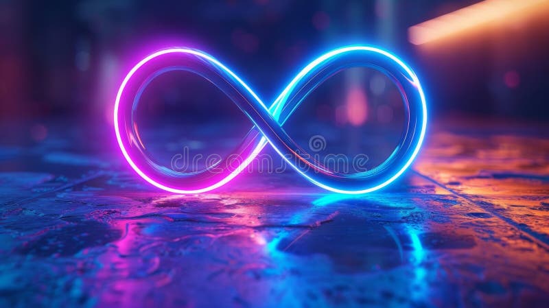 A Blue and Neon Shaped Infinity Symbol Stock Image - Image of element ...