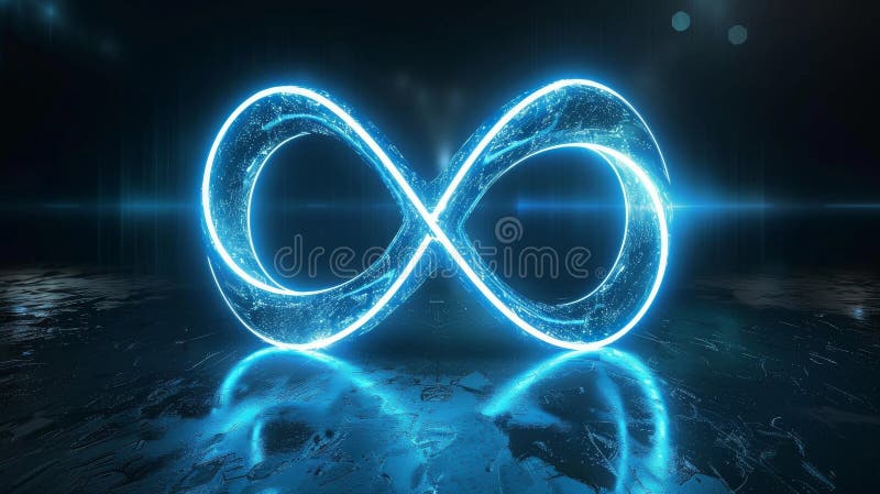 A Blue and Neon Shaped Infinity Symbol Stock Photo - Image of shine ...