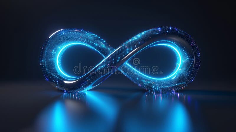 A Blue and Neon Shaped Infinity Symbol Stock Photo - Image of endless ...