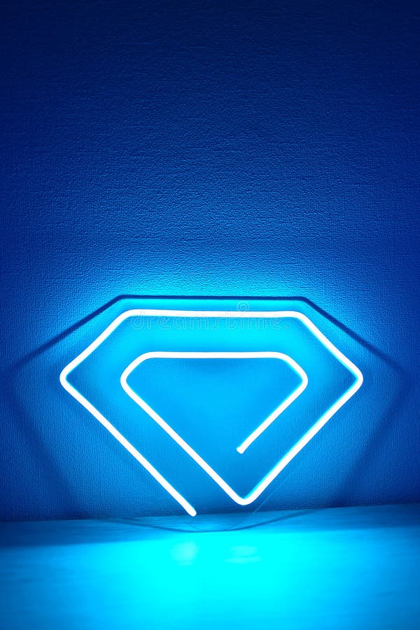 Blue Neon Sign Crystal. Trendy Style Stock Image - Image of decor ...