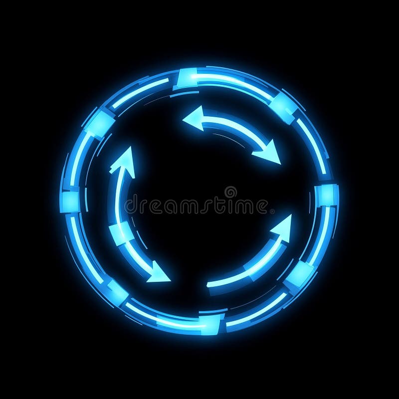 A Blue Neon Sign Depicting a Vinyl Record in Motion, Accompanied by Two ...