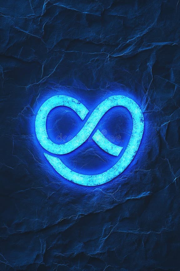 Blue Neon Sign Infinite Loop Stock Photo - Image of concept, neon ...
