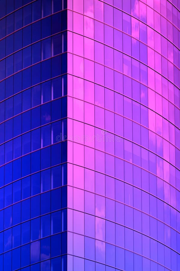 Blue Neon Skyscraper Corner Stock Photo - Image of dark, technology ...
