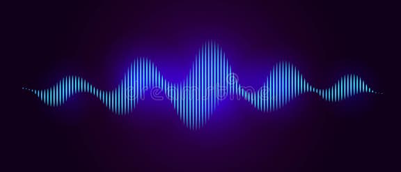 Blue Neon Sound Wave on Dark Background, AI Voice Assistant ...