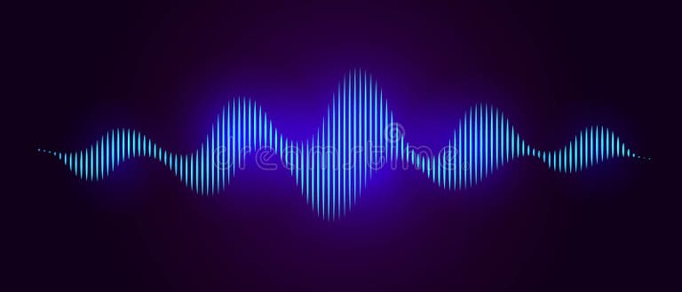 Blue Neon Sound Wave on Dark Background, AI Voice Assistant ...