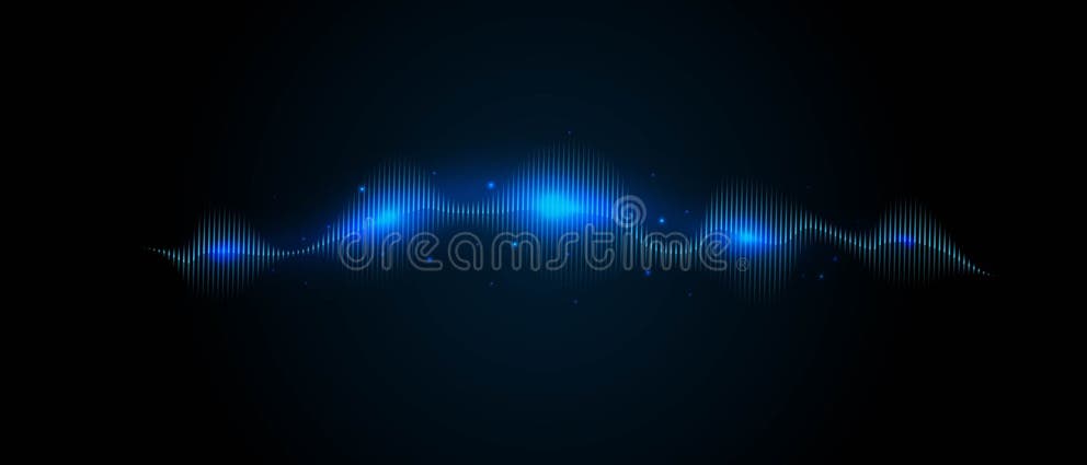 Blue Neon Sound Wave on Dark Background, AI Voice Assistant ...