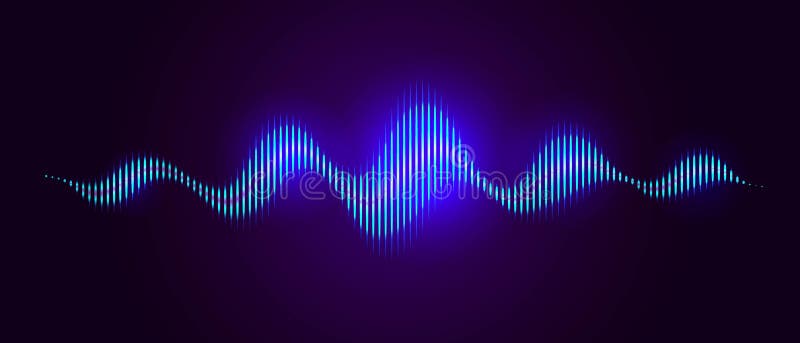 Blue Neon Sound Wave on Dark Background, AI Voice Assistant ...