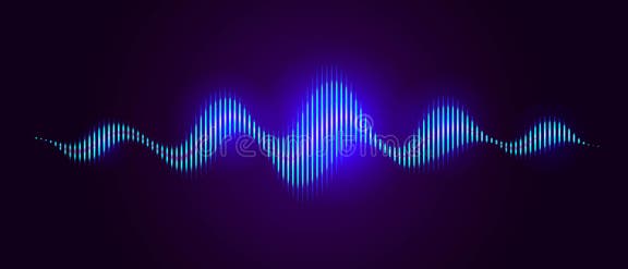 Blue Neon Sound Wave on Dark Background, AI Voice Assistant ...