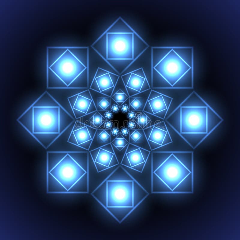 Blue neon square stock vector. Illustration of energy - 49027760