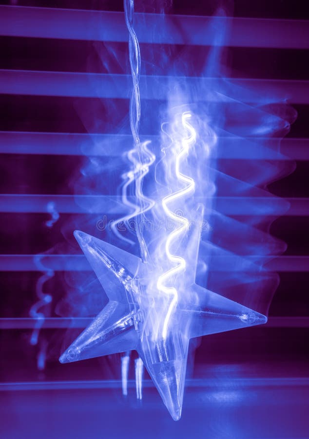 Blue Neon Star Light with Effects Stock Image - Image of exposure, blue ...