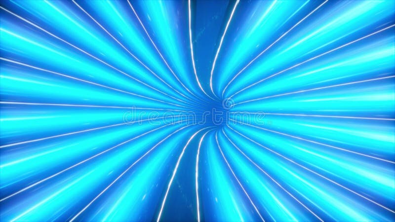 Blue Neon Stream. Flying through the Universe Lightspeed Tunnel Stock ...