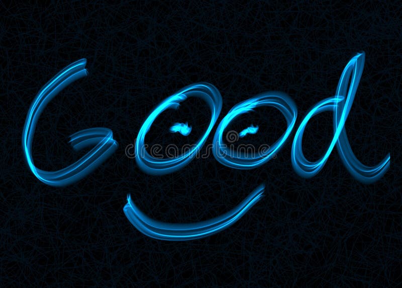 Blue Neon Style Text Good on Black Background Stock Illustration ...