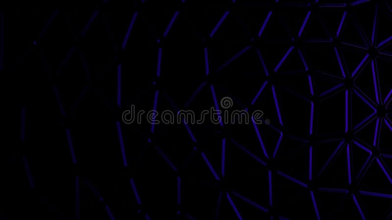 Blue Neon Triangle Effect with Glowing Light and Dynamic Motion in 3D ...