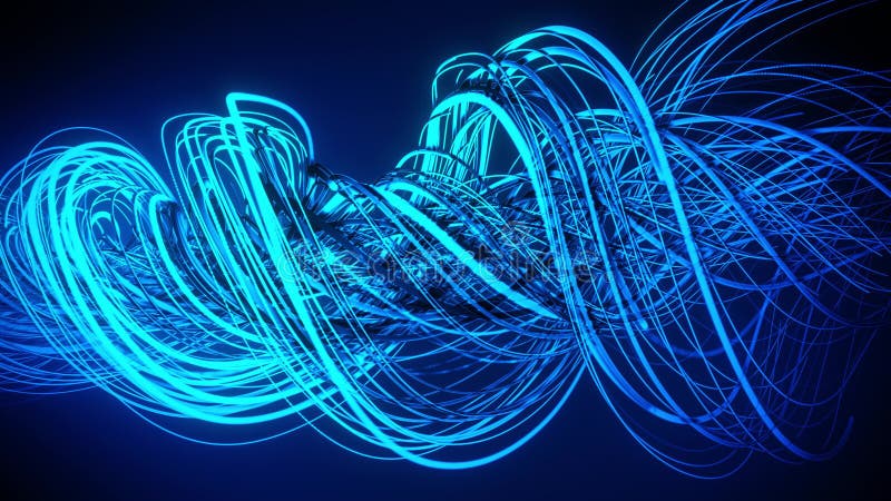Blue Neon Twisting Strings Lines VJ Loop Background Stock Footage ...