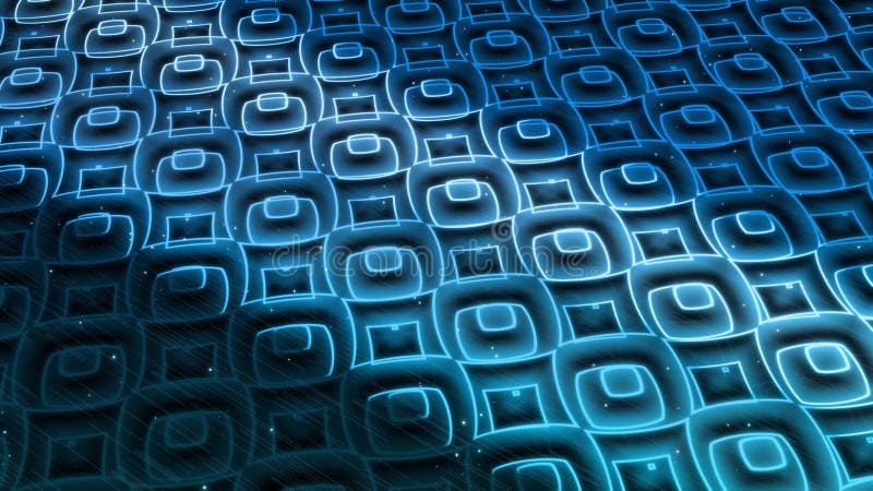 Blue Neon VJ Loop: Abstract 3D Patterns for Sci-Fi Projects. a Visually ...