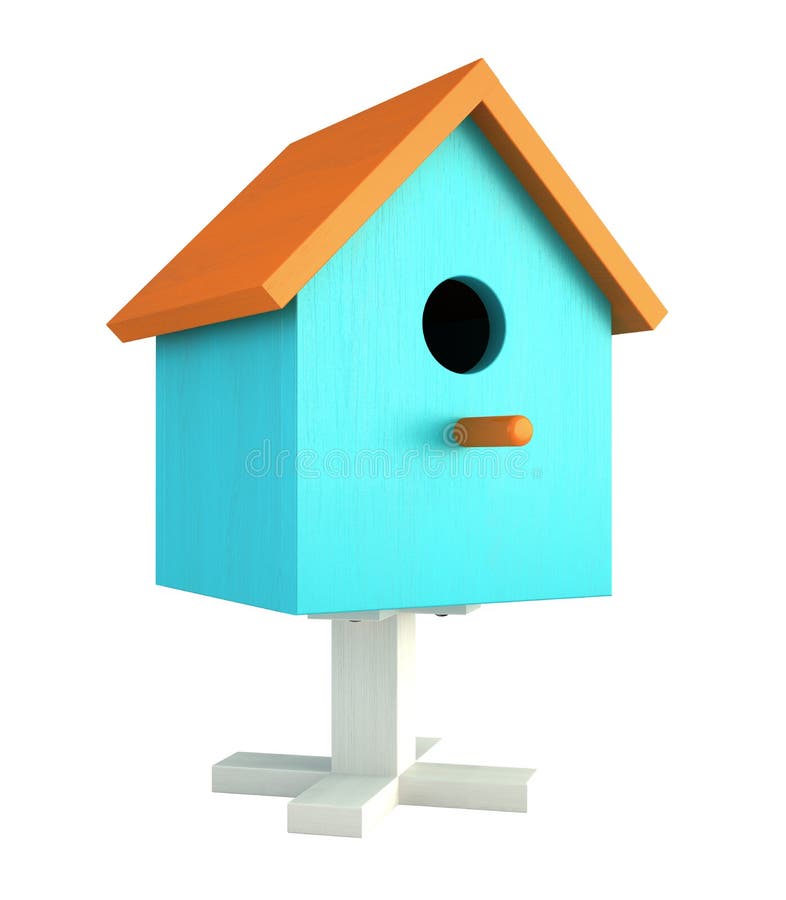 Blue Nesting Box Isolated on White Background Stock Photo - Image of ...