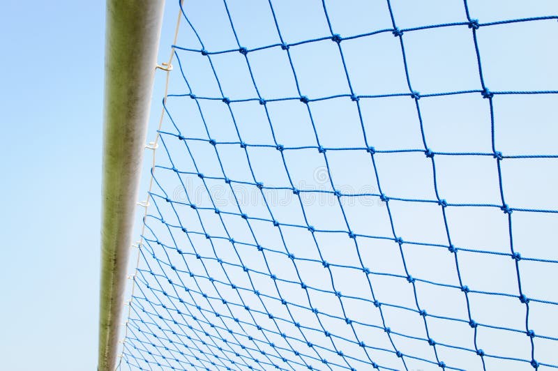 Blue net soccer goal stock photo. Image of stadium, background - 40822836