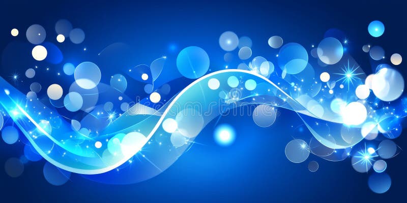Blue Network, Abstract Digital Vector Wave Illustration with Bokeh ...