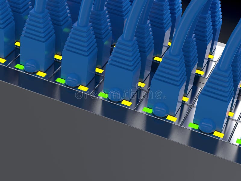 Blue network cables stock illustration. Illustration of technology ...