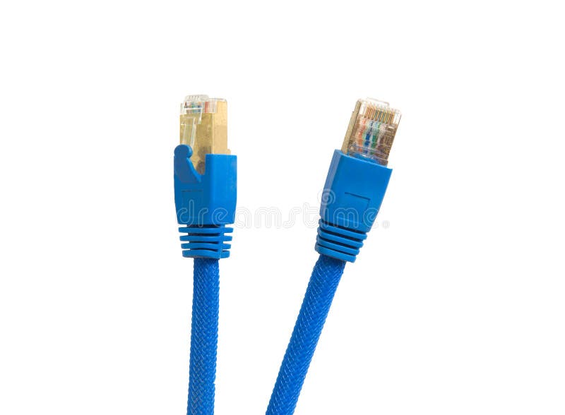 Blue Network Cables Isolated on White Background Stock Photo - Image of ...