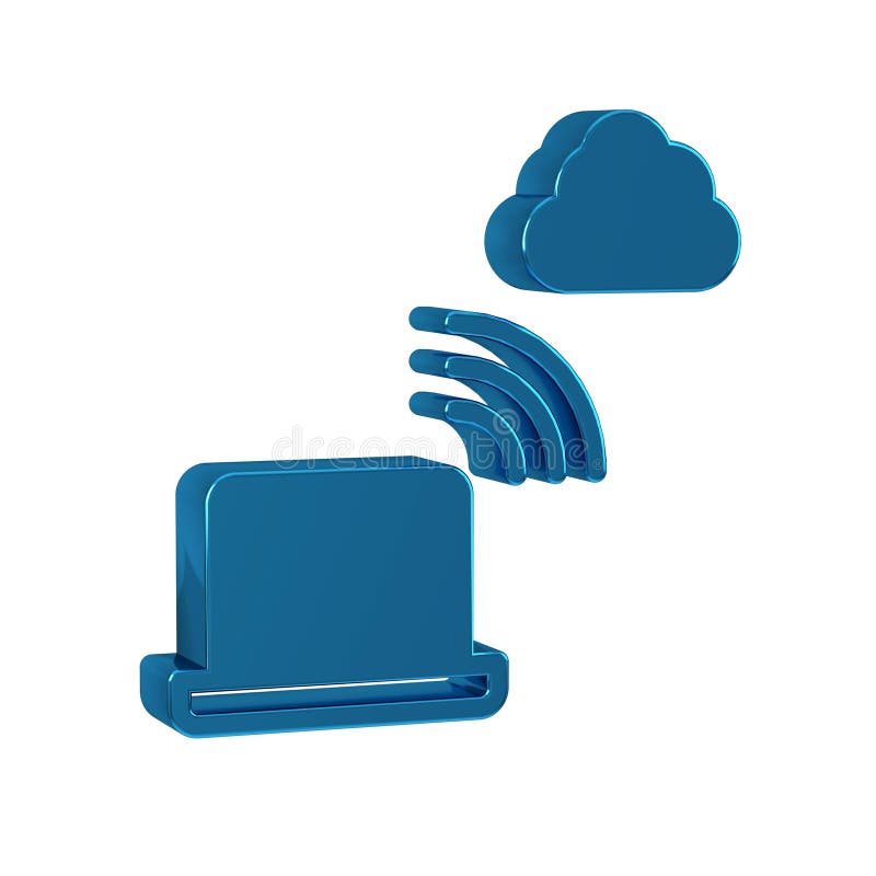 Blue Network Cloud Connection Icon Isolated on Transparent Background ...