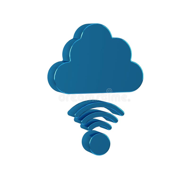 Blue Network Cloud Connection Icon Isolated on Transparent Background ...