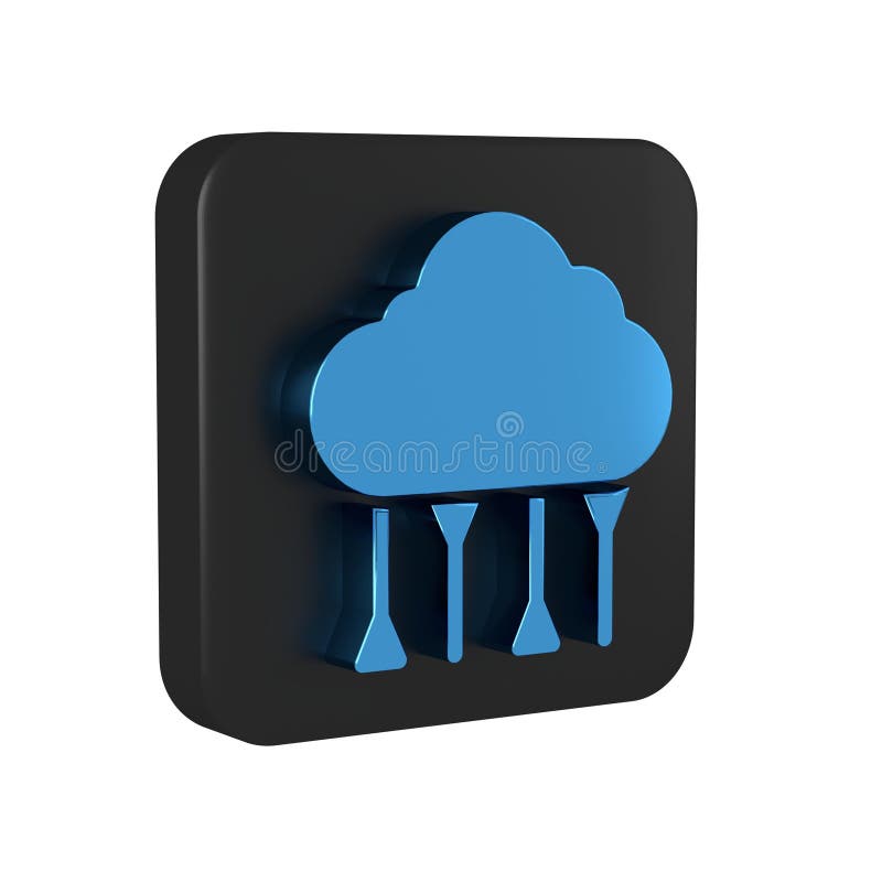 Blue Network Cloud Connection Icon Isolated on Transparent Background ...