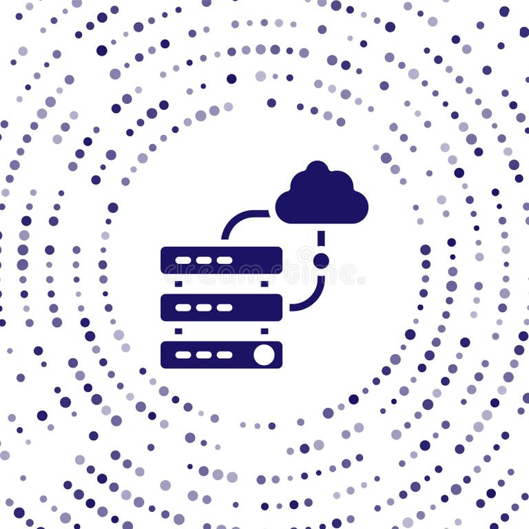 Blue Network Cloud Connection Icon Isolated on White Background. Social ...