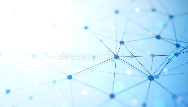 A Futuristic Network of Interconnected Blue Dots and Lines on a Light ...