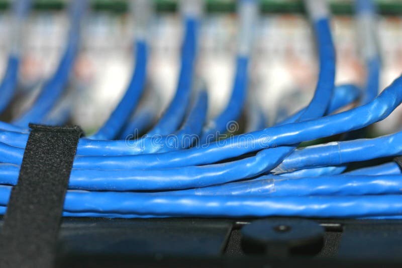 Blue Network Connecting Cabling Stock Photo - Image of black, velcro ...