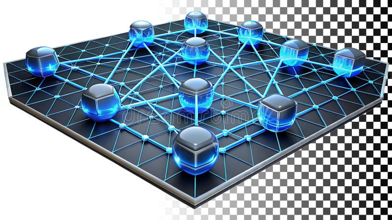 Blue Network Grid, Tech Connection, Digital Data Structure Png ...