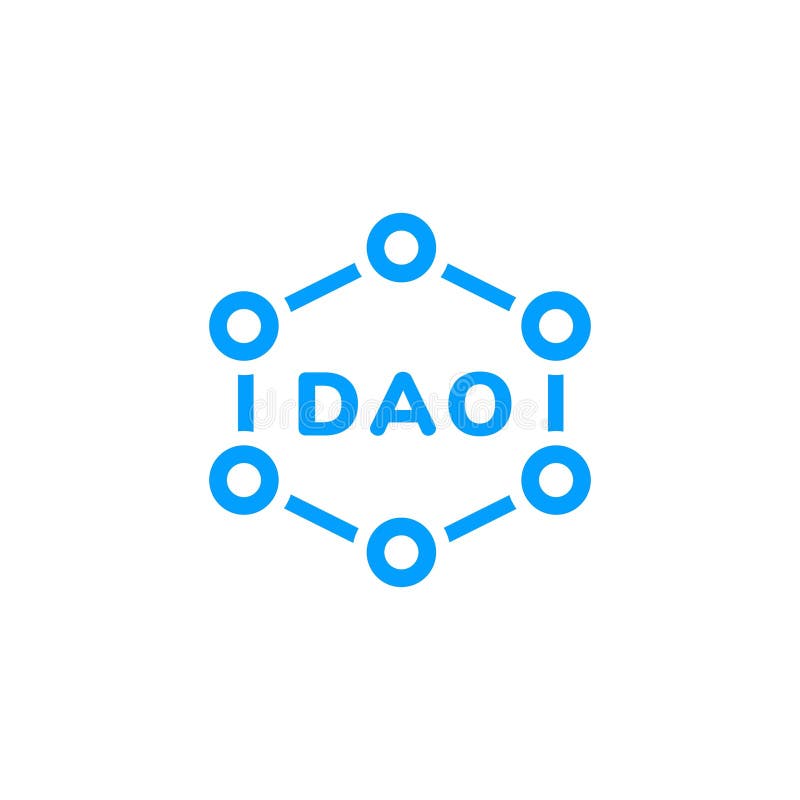 Blue Network Hexagon Icon Featuring Dao Letters Inside Connected Circle ...