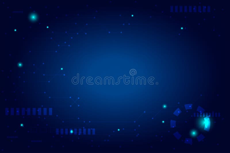 Network Integration Background with Particles Element. Abstract Blue ...