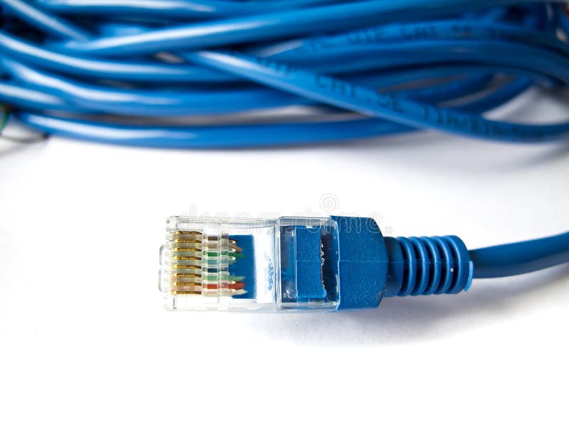 Blue network LAN cable stock photo. Image of information - 32990468