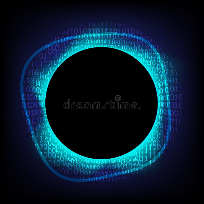 Blue Network Light Code of Circle with Code Abstract Technology Stock ...
