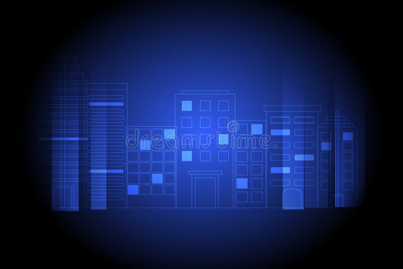 Blue Network Light of Start Up Building Technology Background Stock ...