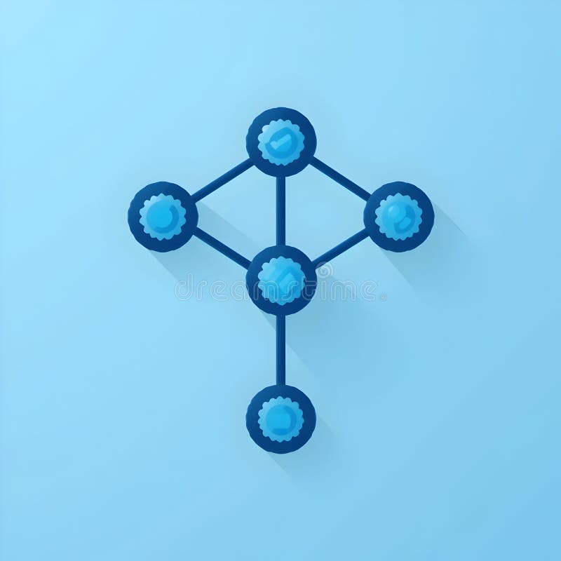 Blue Network Nodes and Connections Stock Illustration - Illustration of ...