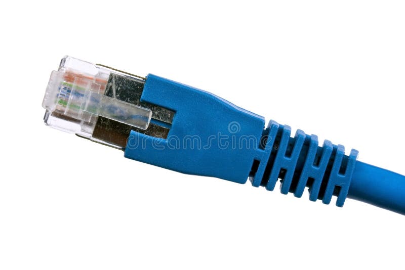 Blue network plug stock photo. Image of macro, cord, isolated - 11804586