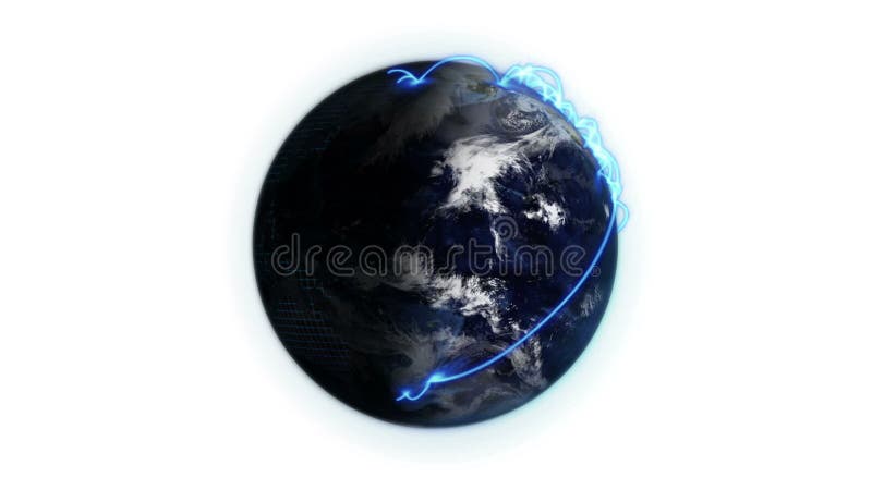 Blue Network on a Shaded Earth with Earth Image Courtesy of Nasa.org ...