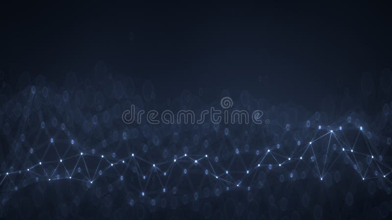 Blue Network Shape 3D Render Stock Illustration - Illustration of ...