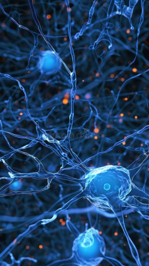 Blue Neural Network Inside Central Nervous System Stock Image - Image ...