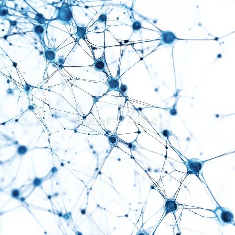 Blue Neural Network Pattern Displaying Intricate Web of Connections Stock Photo - Image of ...