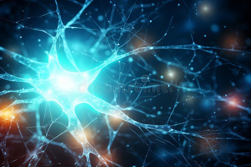 Blue Neuron Under High-resolution Laboratory Microscope for Cutting ...