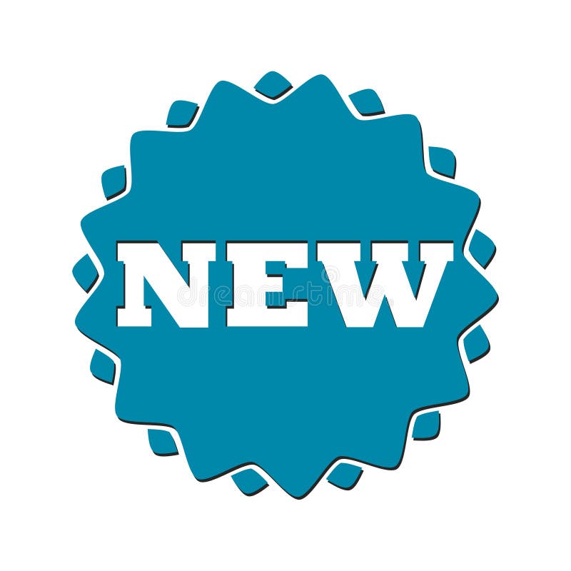 Blue New Button Icon stock illustration. Illustration of promotion ...