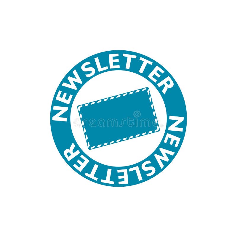 Blue Newsletter Button Icon Isolated on White Background Stock Vector ...