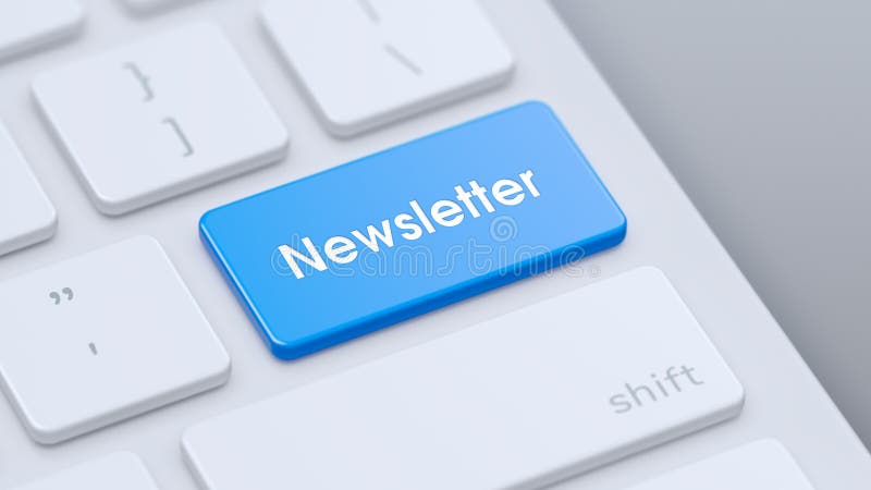 Blue Newsletter Button Concept Image Stock Illustration - Illustration ...