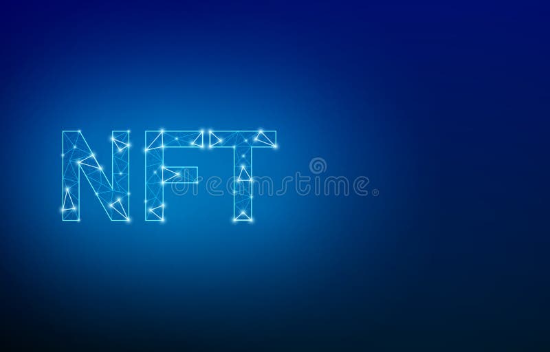 Blue NFT Concept from Polygonal Mesh. Stock Vector - Illustration of ...
